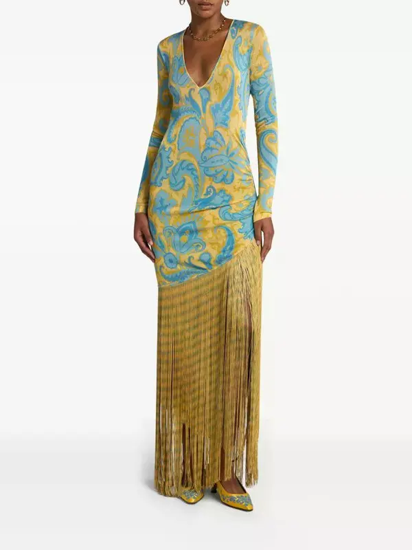Etro Fringed Jacquard Dress