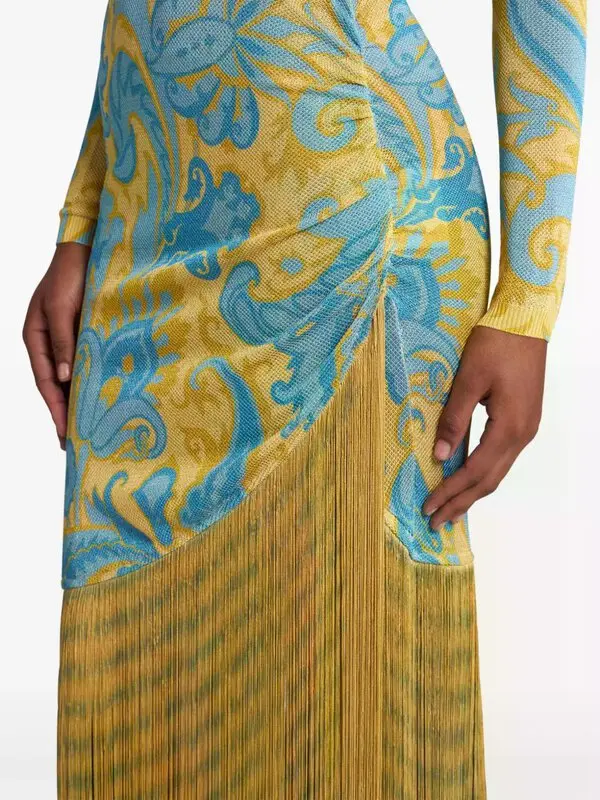 Etro Fringed Jacquard Dress