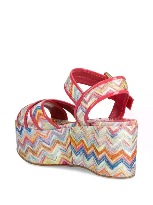 Missoni 85mm Zigzag Platform Sandals - Red