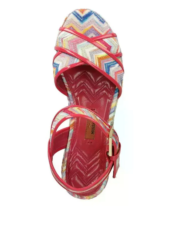 Missoni 85mm Zigzag Platform Sandals - Red