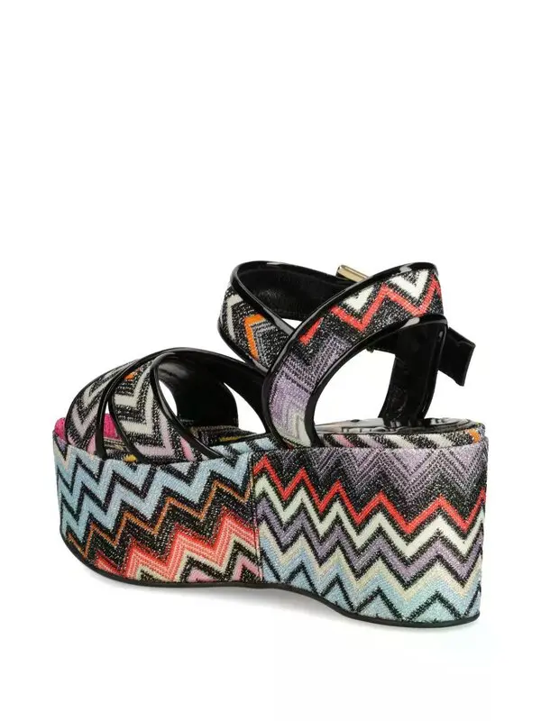 Missoni 85mm Zigzag-patterned Platform Sandals - Black