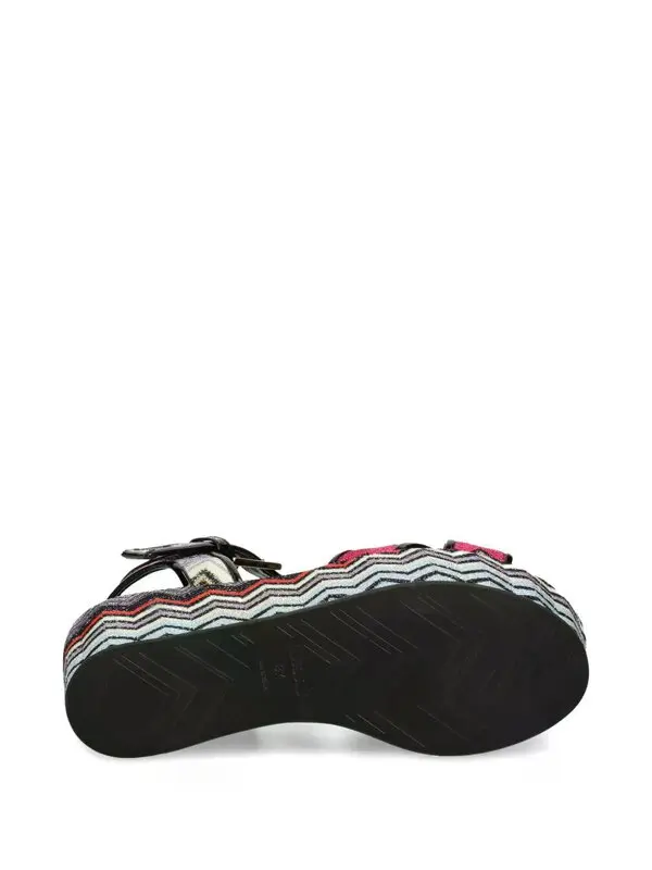 Missoni 85mm Zigzag-patterned Platform Sandals - Black