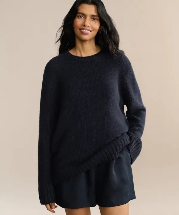 Jenni Kayne Cashmere Amelia Crewneck Top - Navy