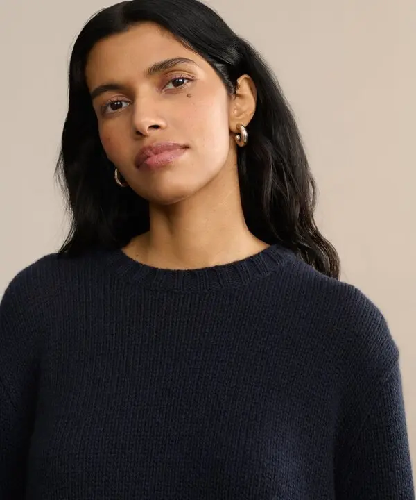 Jenni Kayne Cashmere Amelia Crewneck Top - Navy