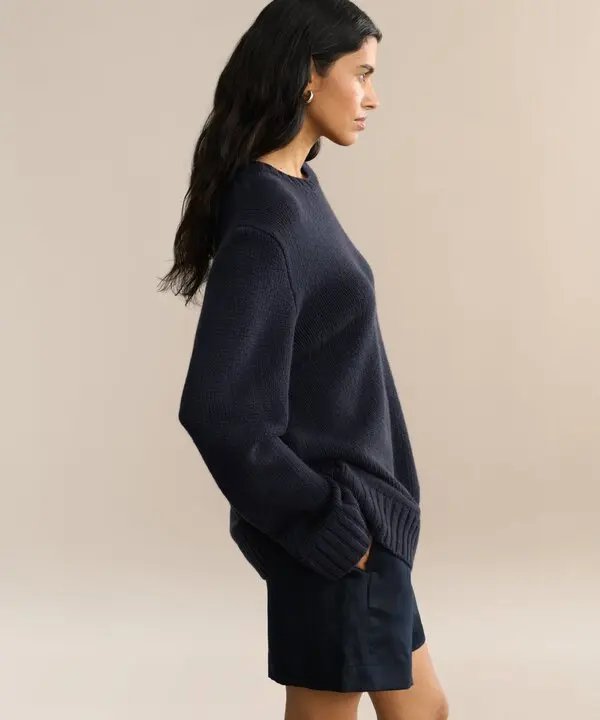 Jenni Kayne Cashmere Amelia Crewneck Top - Navy