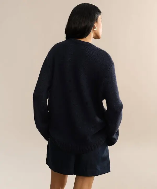 Jenni Kayne Cashmere Amelia Crewneck Top - Navy