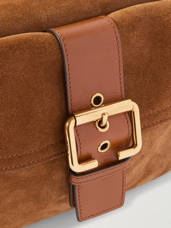 Chloé Camera Leather-trimmed Suede Shoulder Bag - Brown