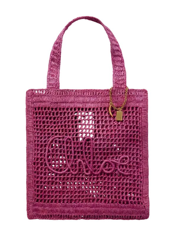 Chloé Raffia Tote - Pink