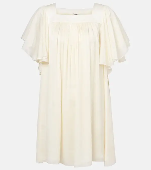 Chloé Ro33 Silk Minidress - White