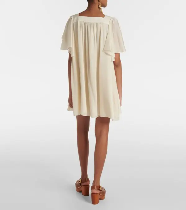 Chloé Ro33 Silk Minidress - White