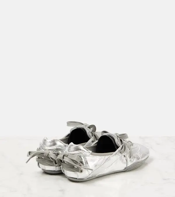 Acne Studios Metallic Leather Flats - Silver