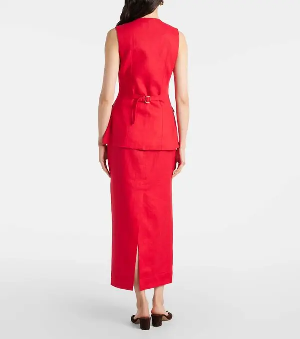 Posse Matilda Linen Vest - Red
