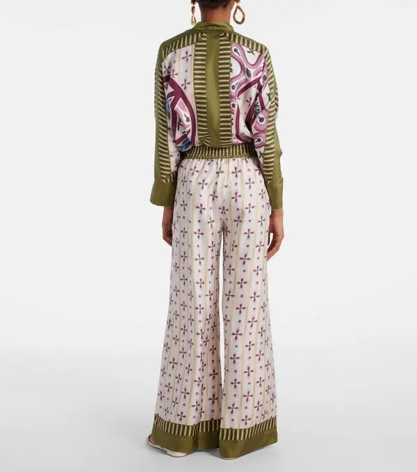 La DoubleJ Eclipse Placée Silk Palazzo Pants