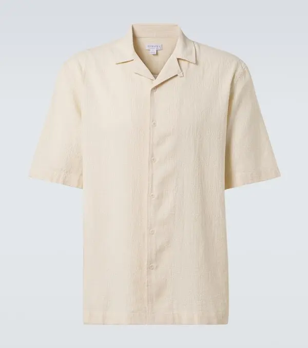 Sunspel Checked Cotton Bowling Shirt
