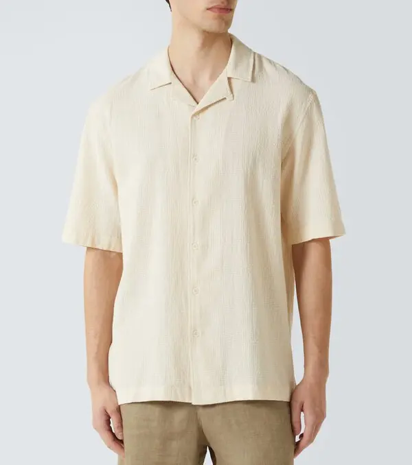 Sunspel Checked Cotton Bowling Shirt