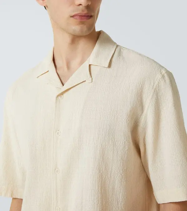 Sunspel Checked Cotton Bowling Shirt