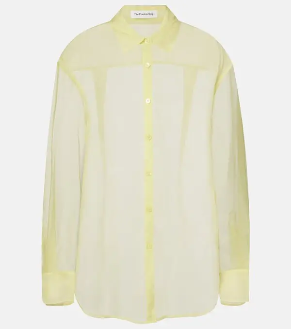 THE FRANKIE SHOP Peri Sheer Silk-blend Shirt - Yellow