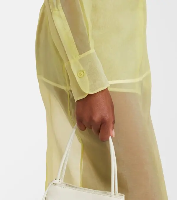 THE FRANKIE SHOP Peri Sheer Silk-blend Shirt - Yellow