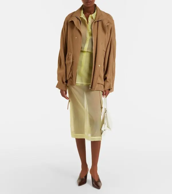 THE FRANKIE SHOP Peri Sheer Silk-blend Shirt - Yellow