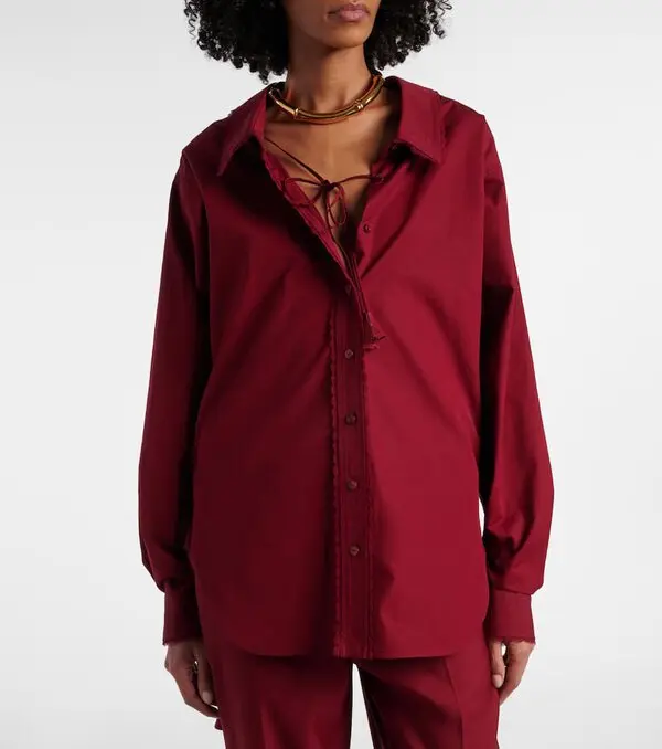 Gucci Lace-trimmed Cotton Poplin Shirt