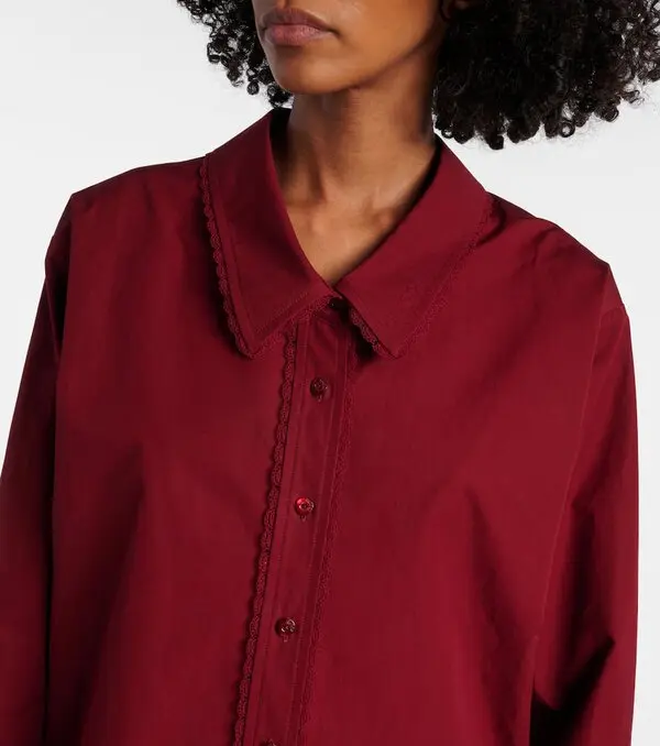 Gucci Lace-trimmed Cotton Poplin Shirt