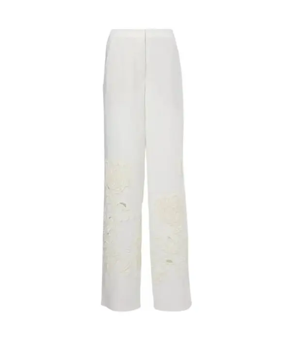 Dorothee Schumacher Embroidered Wide-leg Linen Pants - White