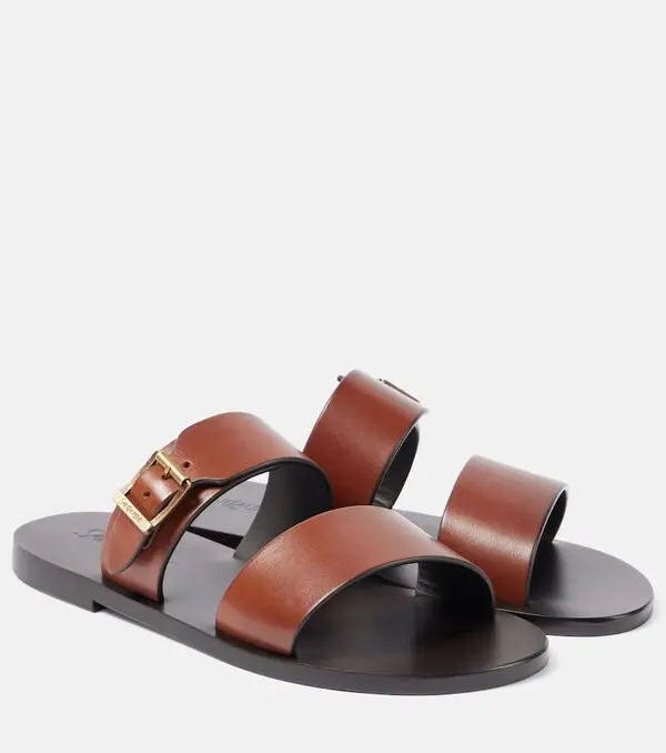 Saint Laurent Ios Leather Slides