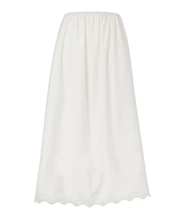 Posse Antoinette Embroidered Maxi Skirt - White