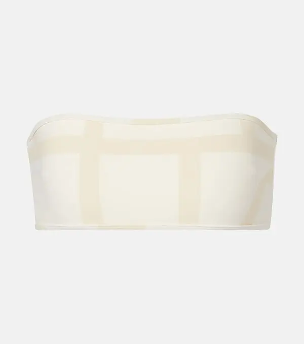 TOTEME Monogram Bandeau Bikini Top - White