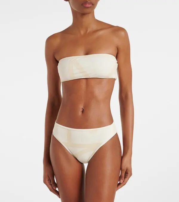 TOTEME Monogram Bandeau Bikini Top - White