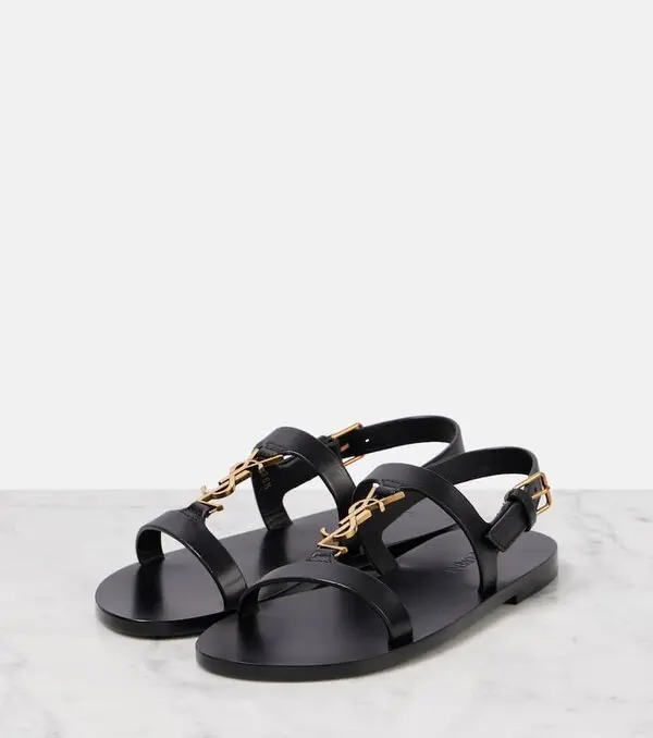 Saint Laurent Cassandra Leather Sandals