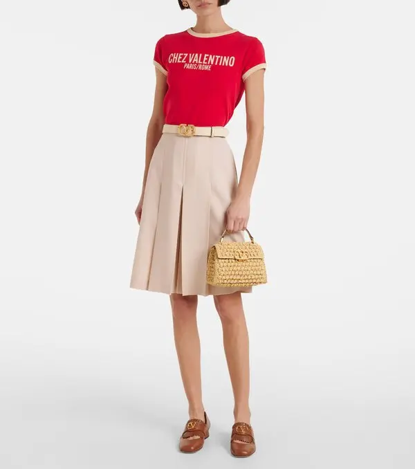 Valentino Garavani Vsling Mini Raffia-effect Tote Bag