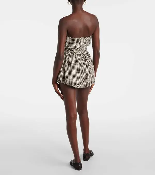 Posse Aurelia Gingham Cotton Shorts - Black