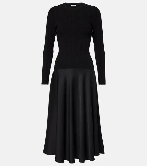 Veronica Beard Vaughn Satin-trimmed Midi Dress