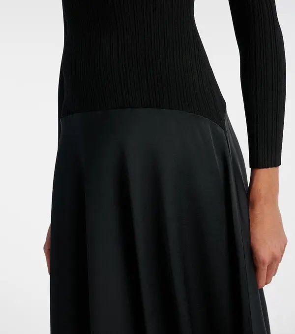 Veronica Beard Vaughn Satin-trimmed Midi Dress