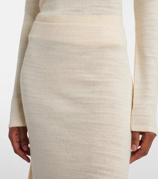 THE ROW Jesto Knitted Silk-blend Midi Skirt