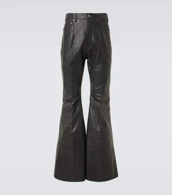 Rick Owens Bolan Leather Flared Trousers