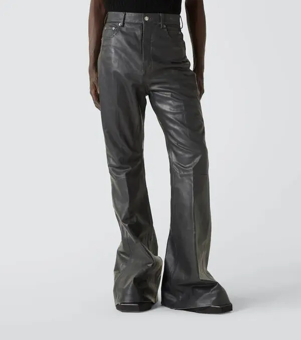 Rick Owens Bolan Leather Flared Trousers