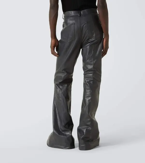 Rick Owens Bolan Leather Flared Trousers