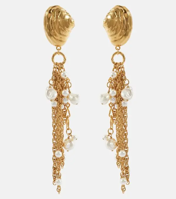 Chloé Shells Dangle Earrings - Gold