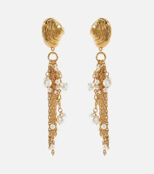 Chloé Shells Dangle Earrings - Gold
