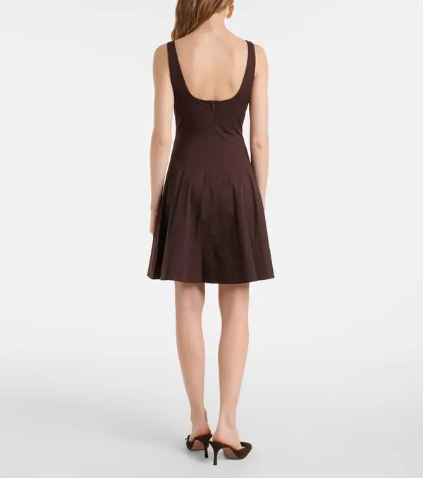 Staud Wells Cotton Minidress - Brown