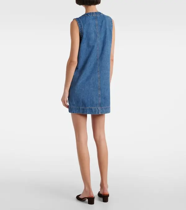 veronica beard oakley denim dress Oakley denim minidress in blue - Veronica Beard