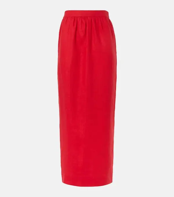 Posse Bonnie Linen Pencil Skirt - Red