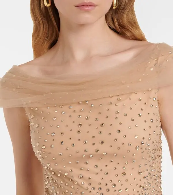 Jenny Packham Shayla Embellished Tulle Gown - Beige