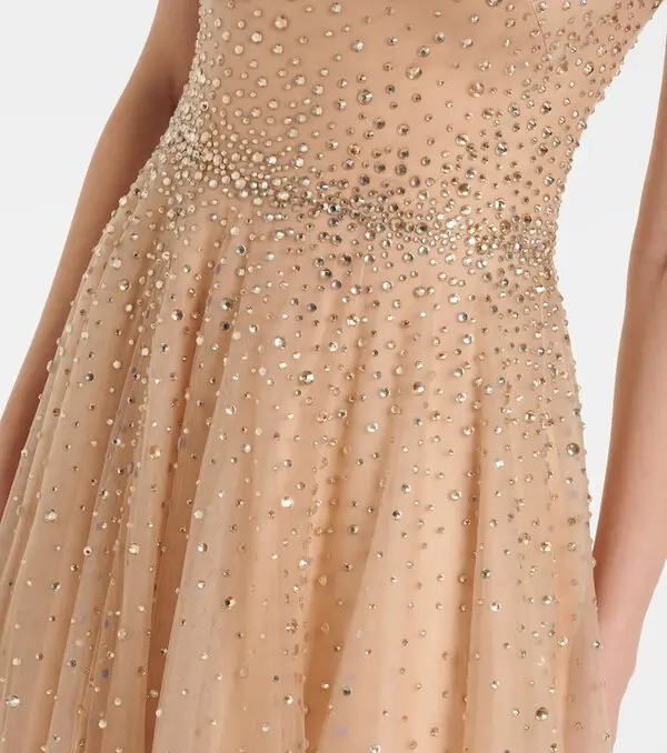 Jenny Packham Shayla Embellished Tulle Gown - Beige