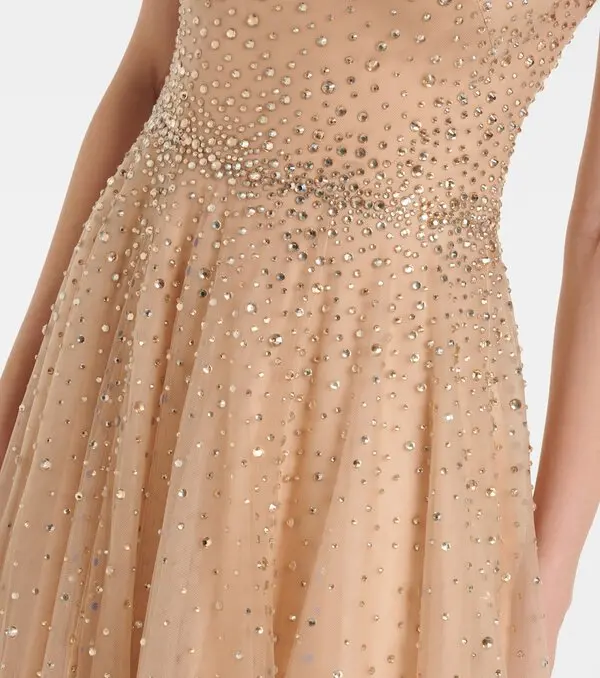 Jenny Packham Shayla Embellished Tulle Gown - Beige