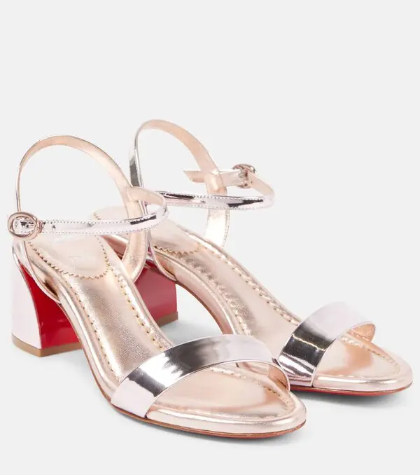 CHRISTIAN LOUBOUTIN Miss Jane 55 Leather Sandals - Pink