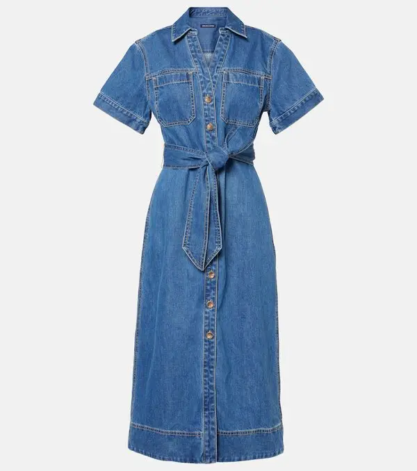 Midi Dress Blue Veronica Beard Shirt Dress VERONICA BEARD Miranda