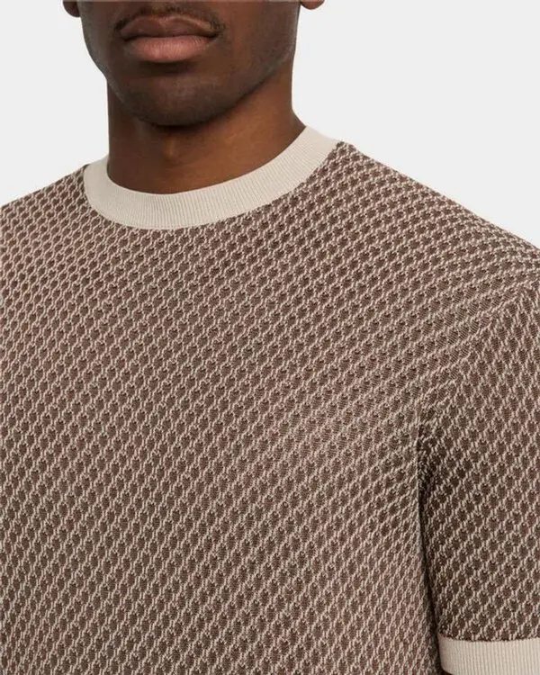 Emporio Armani Micro-jacquard Honeycomb Crewneck Sweater
